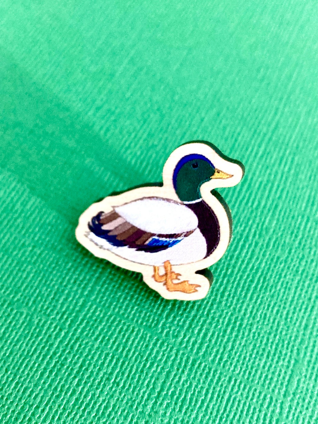 Little Duck Wooden Pin Badge - Etsy