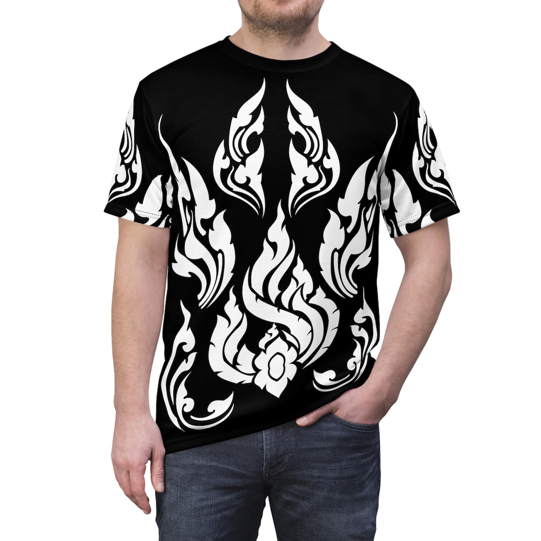 Thai Pattern T-shirt Traditional Thai Art Graphic Tee Elegant Oriental ...