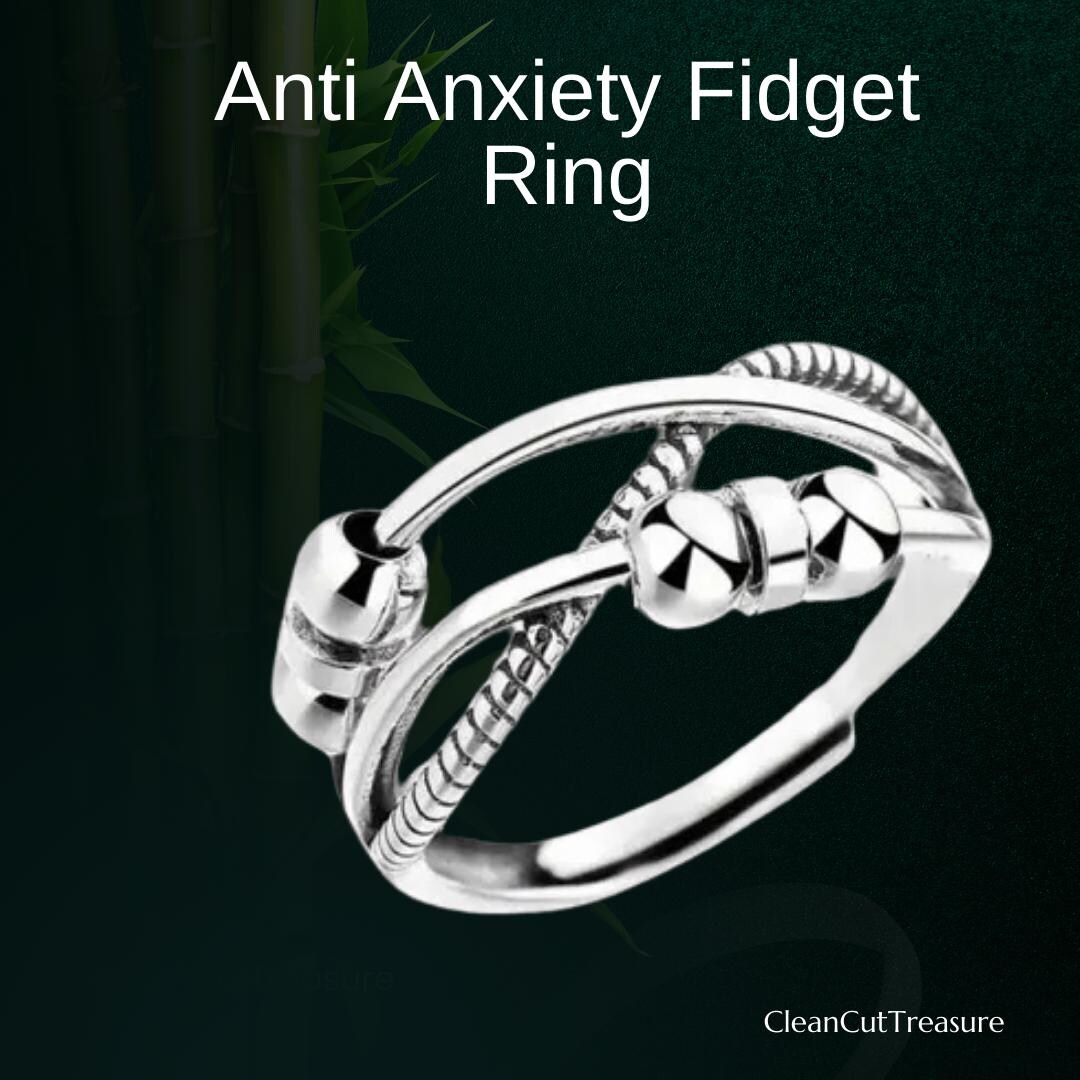 Anti Anxiety Fidget Ring Fidget Bead Ring 925 Sterling Silver Fidget ...