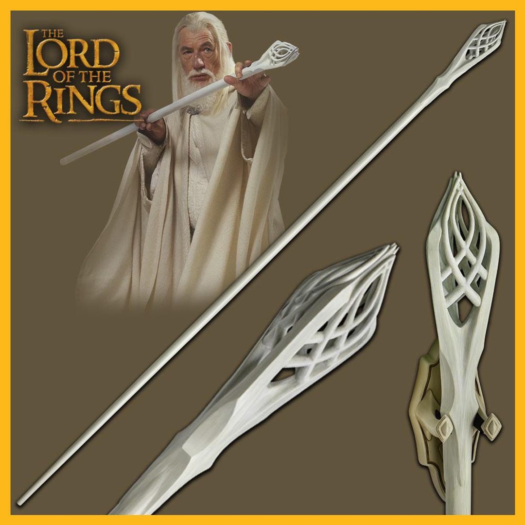 Gandalf the White Staff Replica: Lord of the Rings Licensed Wizard ...