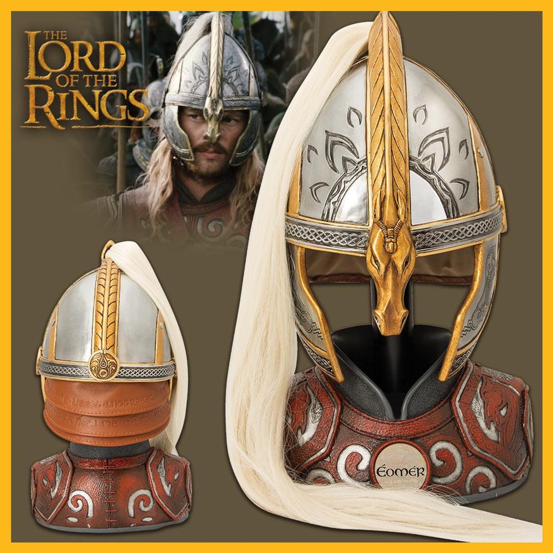 Helm of Eomer With Stand | Rohan Helmet Replica | LOTR Officially ...