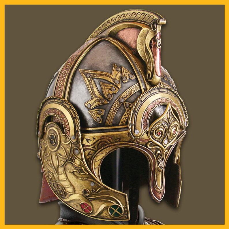 Helm of King Theoden With Stand Replica: Lord of the Rings Rohan ...