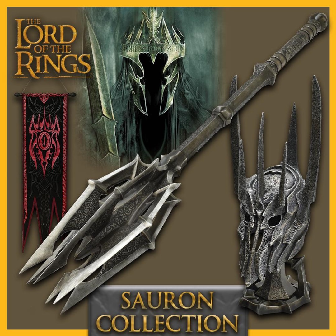 Sauron Collection Replica: Lord of the Rings Licensed Helm & Mace Prop ...