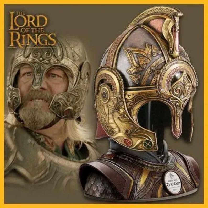 Helm of King Theoden With Stand Replica: Lord of the Rings Rohan ...