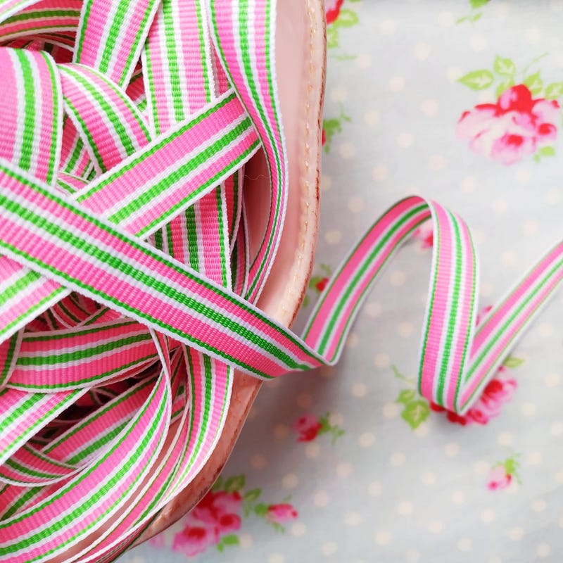 Striped Grosgrain Ribbon by the Yard - Etsy