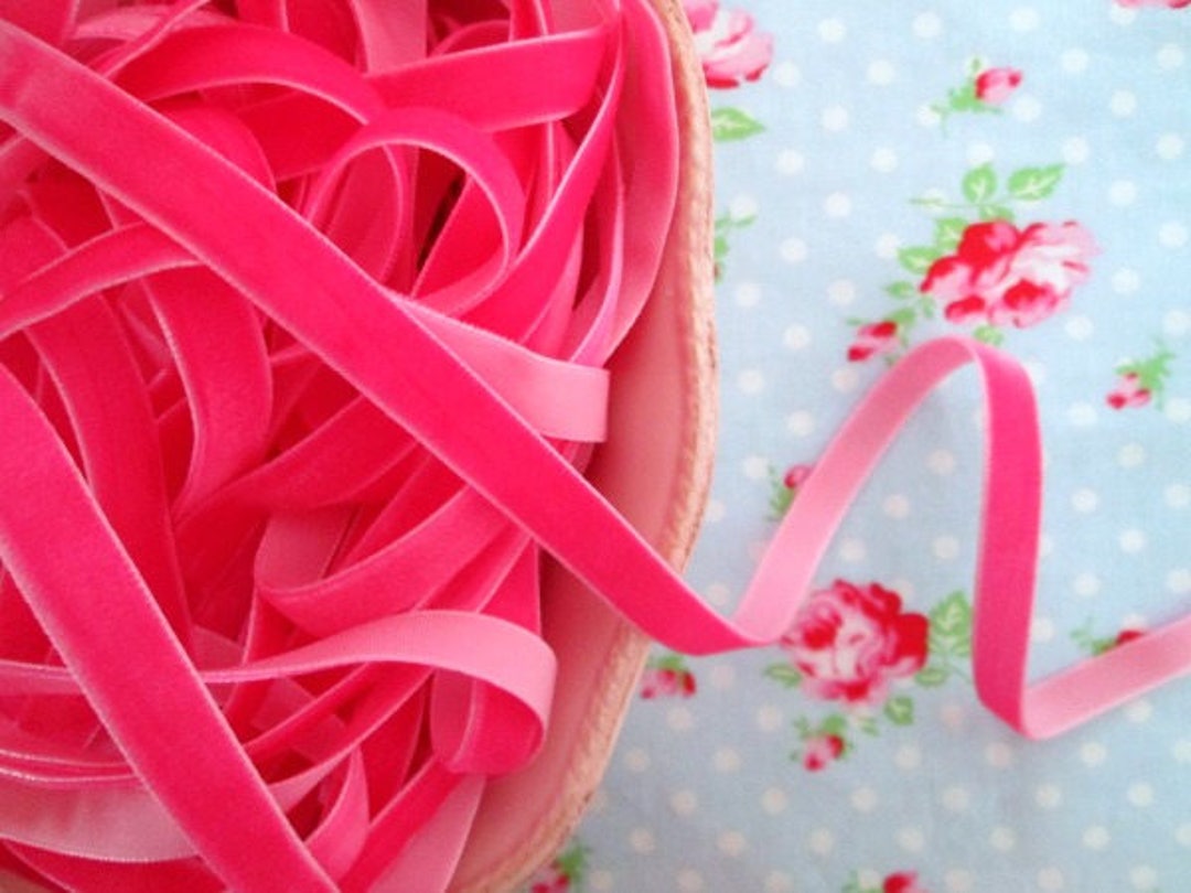 Fuchsia Pink Velvet Ribbon - 3/8 Inch - 1 Yard - Etsy