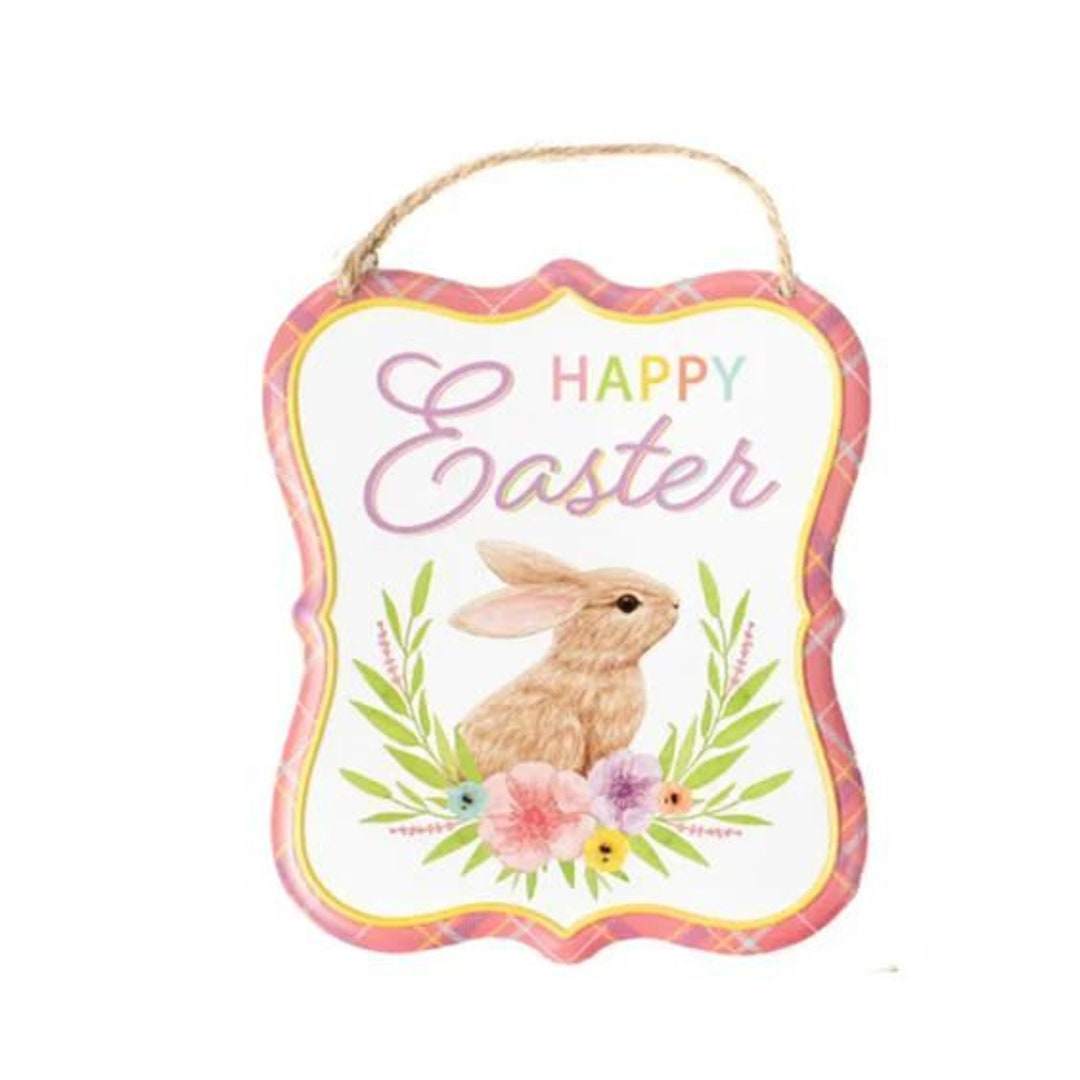 7" Embossed Edging "happy Easter" Metal Hanging Sign - Etsy