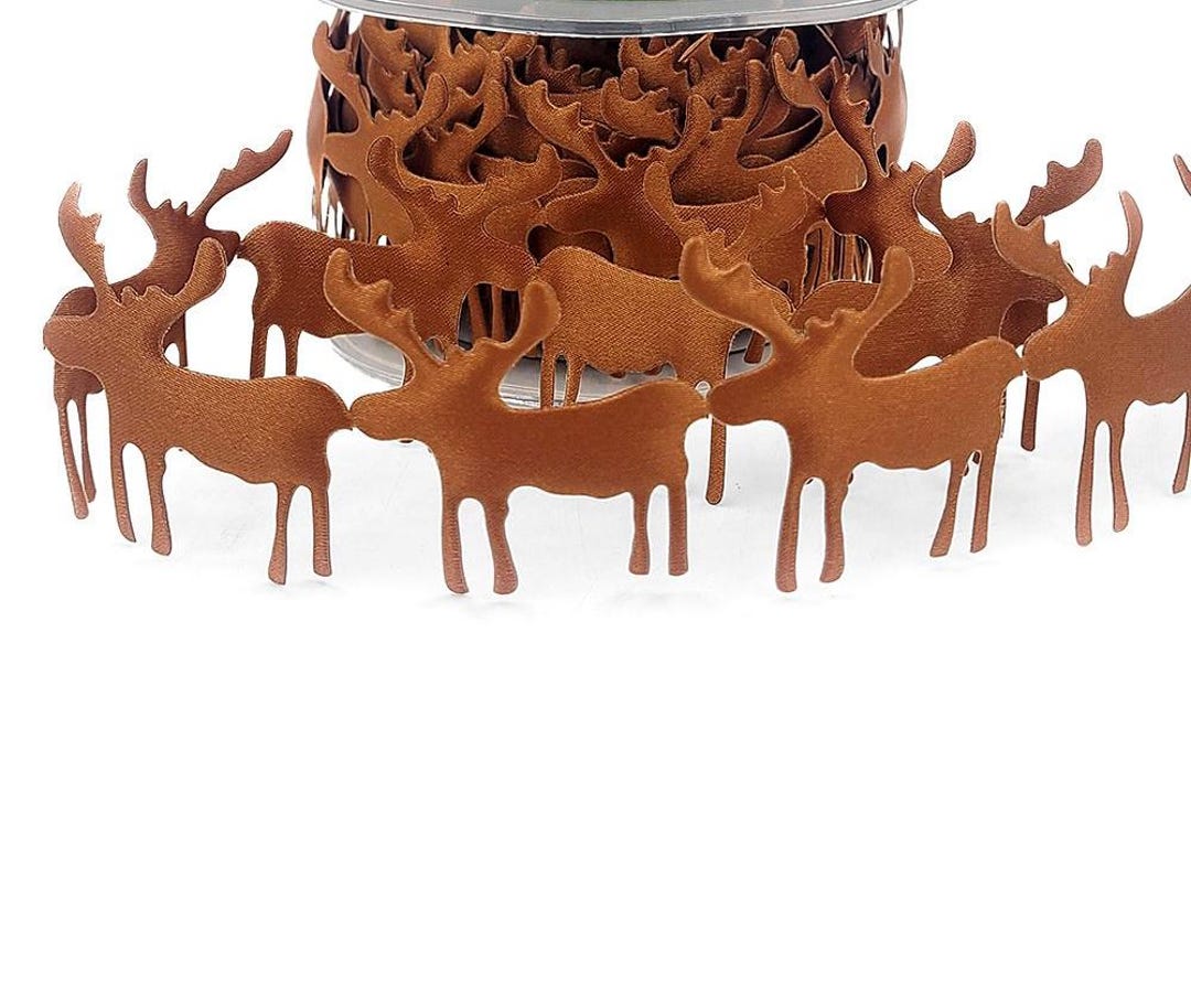 Puffy Satin Brown Moose Cut Out Banner Ribbon - 1 1/2" - 1 Yard - Etsy