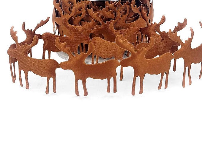 Puffy Satin Brown Moose Cut Out Banner Ribbon - 1 1/2" - 1 Yard - Etsy