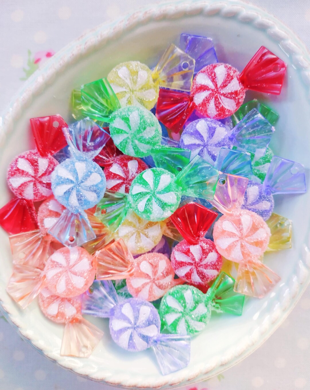 Glittered Swirl Mini Wrapped Candy Embellishments - 1 1/2 Inch - Set of ...