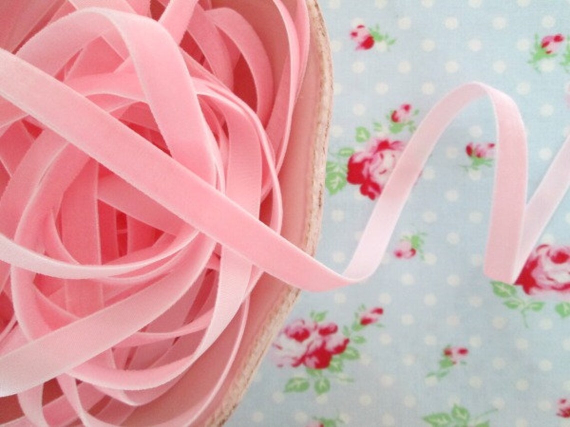 Cotton Candy Pink Velvet Ribbon 3/8 Inch 1 Yard - Etsy