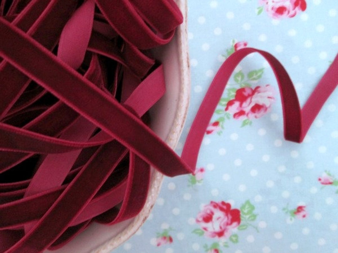 Bordeaux Wine Velvet Ribbon - 3/8 Inch - 1 Yard - Etsy