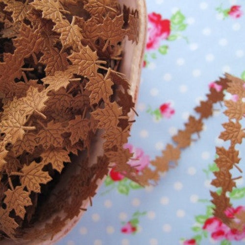 Brown Maple Leaves Ribbon Trim 1/2 Wide by the Yard - Etsy