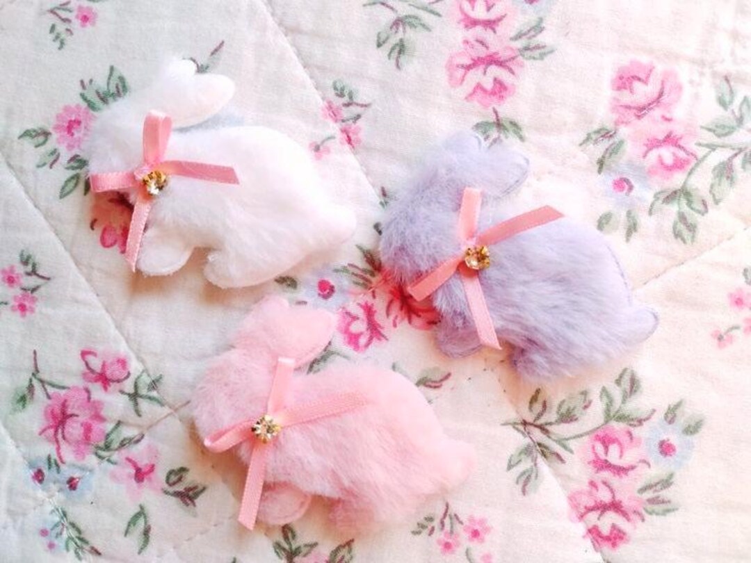 Set of 3 - Fuzzy Bunny Rabbit Appliques - 2 1/2" - Etsy
