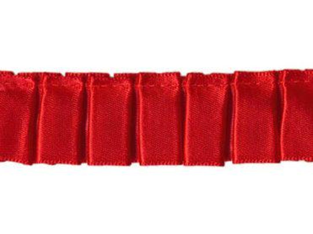 Ruffled Box Pleated Satin Ribbon/trim - Red - 7/8 Inch - 1 Yard - Etsy