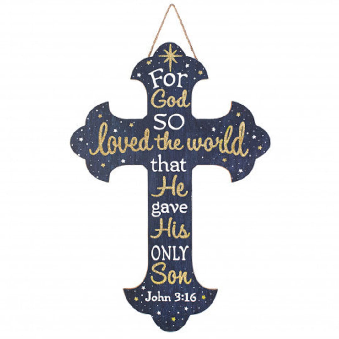 16" Wooden Sign: for God so Loved the World Cross - Etsy