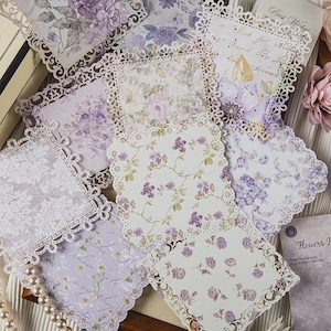 Shabby Lavender Floral Vintage Style Lace Doily Papers - Set of 10 - Etsy