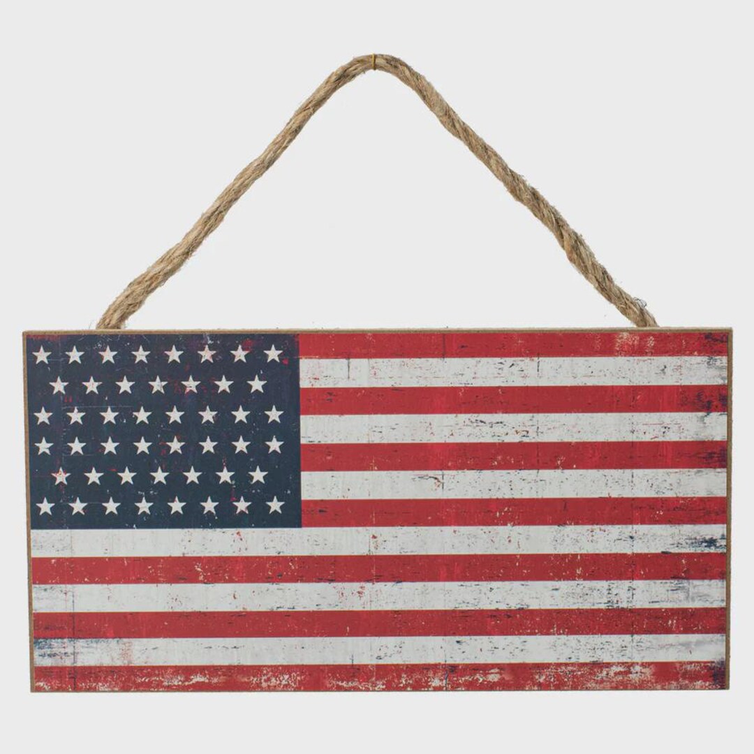 8" Wooden Sign: Small Rustic Antique Themed Flag - Etsy
