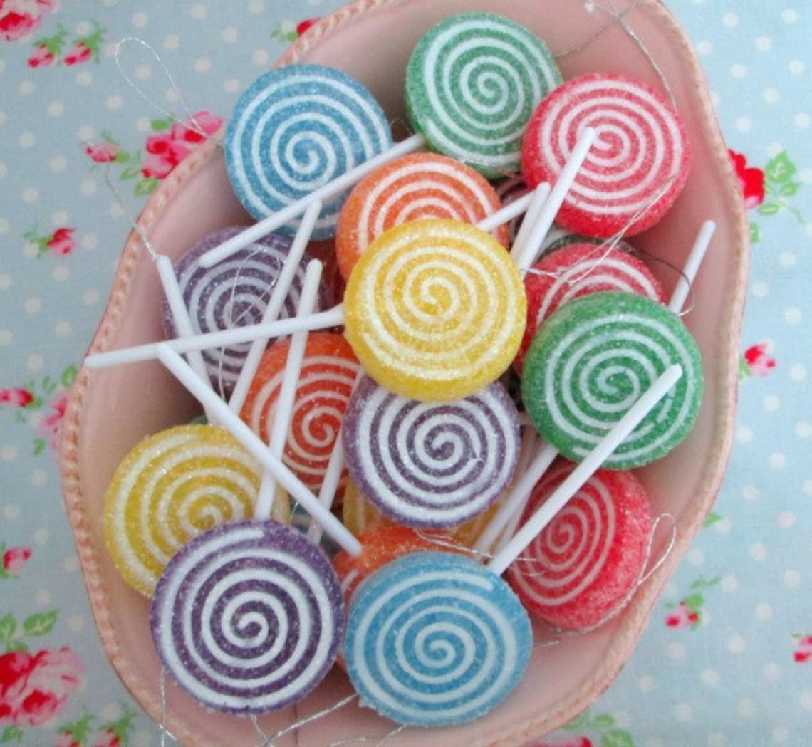 Glittered Swirly Lollipops 4 Inch Set of 6 - Etsy