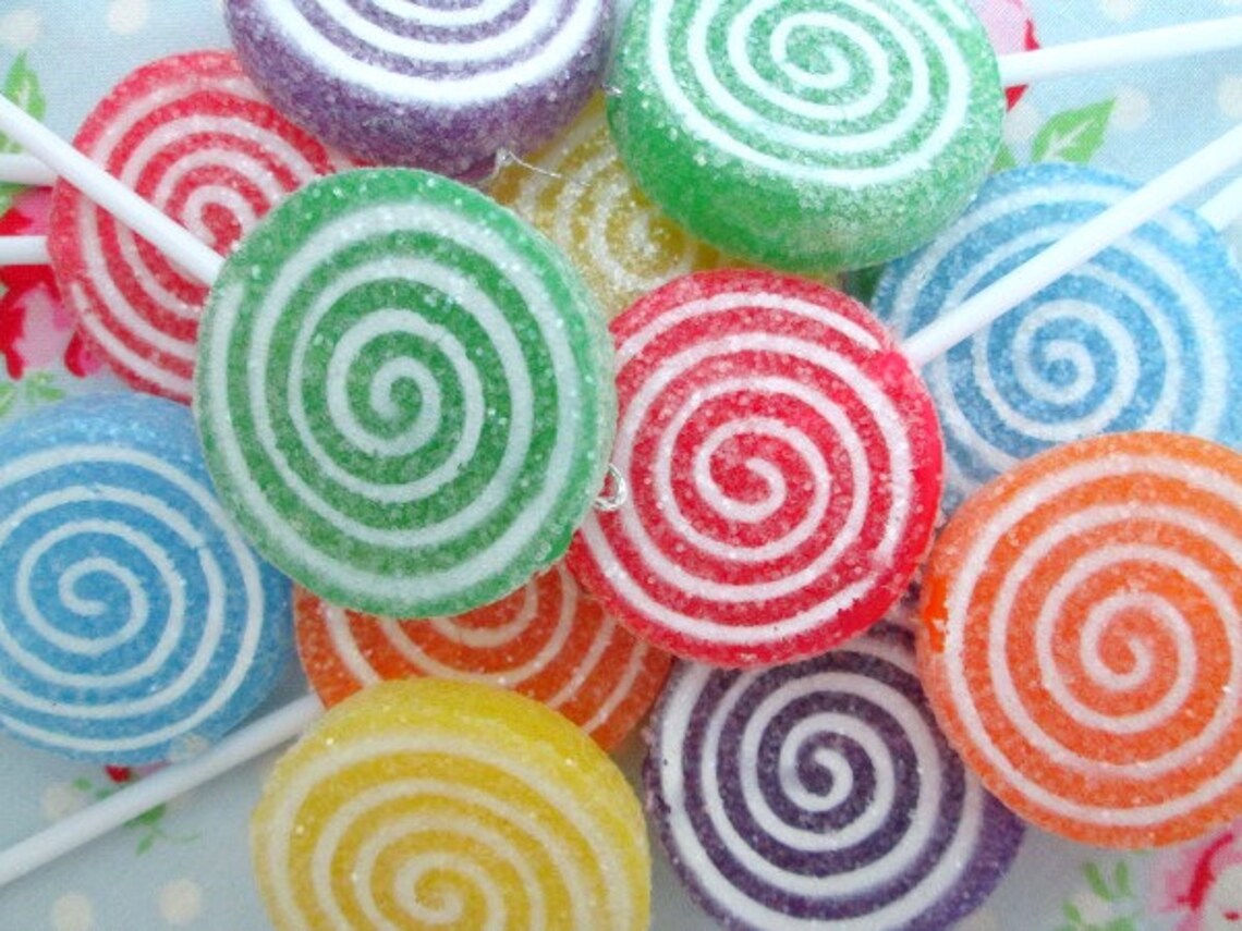 Glittered Swirly Lollipops - 4 Inch - Set of 6 - Etsy