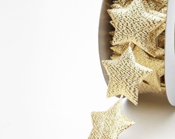 Puffy Metallic Gold Star Banner Ribbon 1 1/2 1 Yard - Etsy