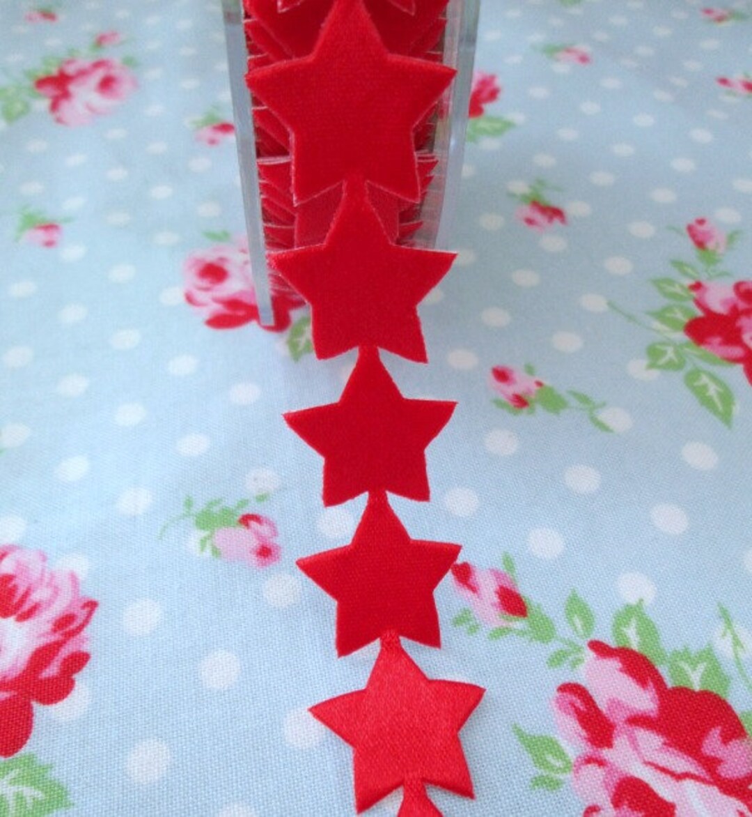 Adhesive Satin Stars Ribbon - Red - 7/8 Inch - 1 Yard - Etsy