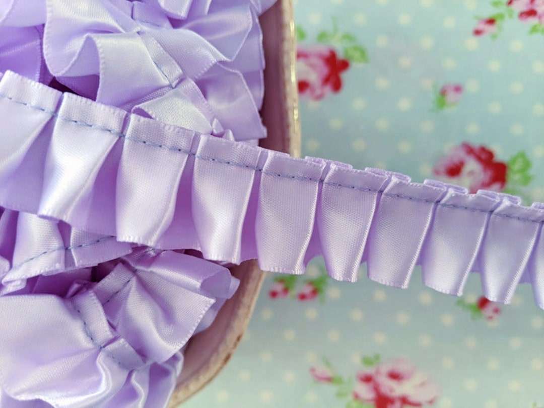 Ruffled Box Pleated Satin Ribbon/trim - Lavender - 7/8 Inch - 1 Yard - Etsy