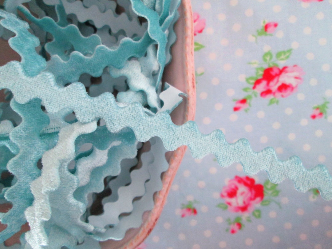 Adhesive Velvet Ric Rac Trim Powder Blue 3/8 Inch 1 Yard - Etsy