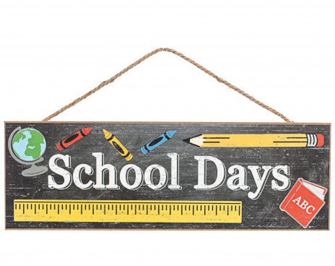 15" Wooden Sign: School Days - Etsy