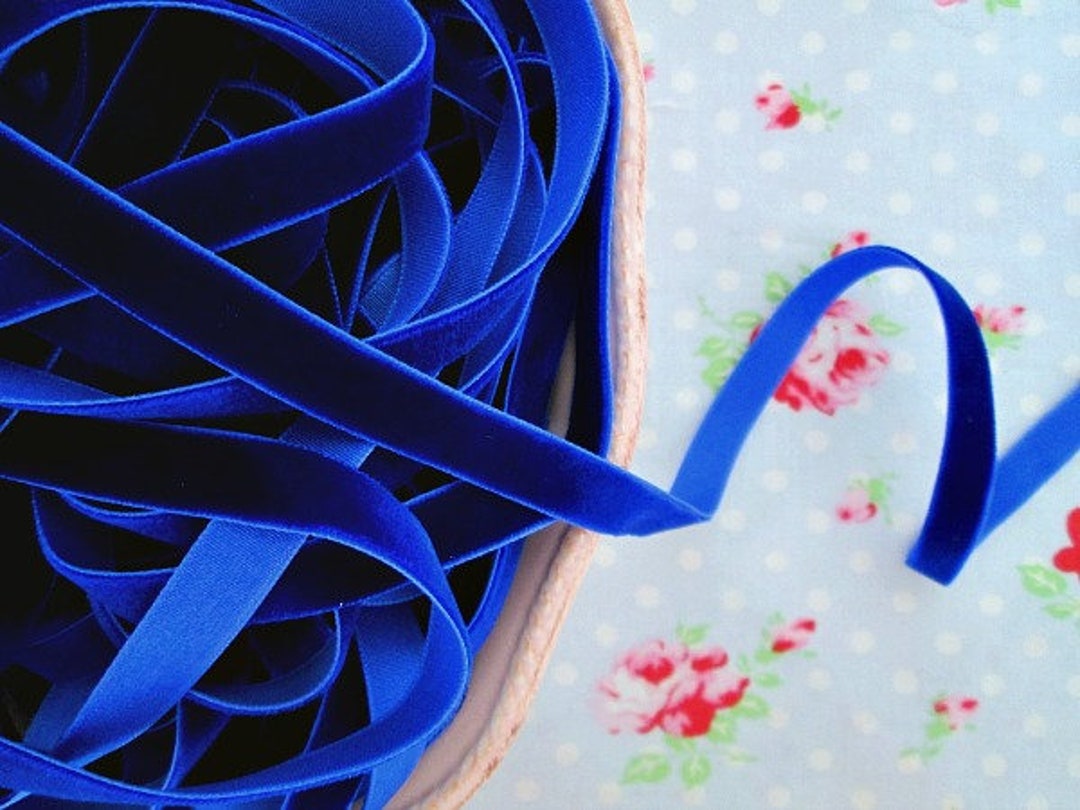 Royal Blue Velvet Ribbon - 3/8 Inch - 1 Yard - Etsy