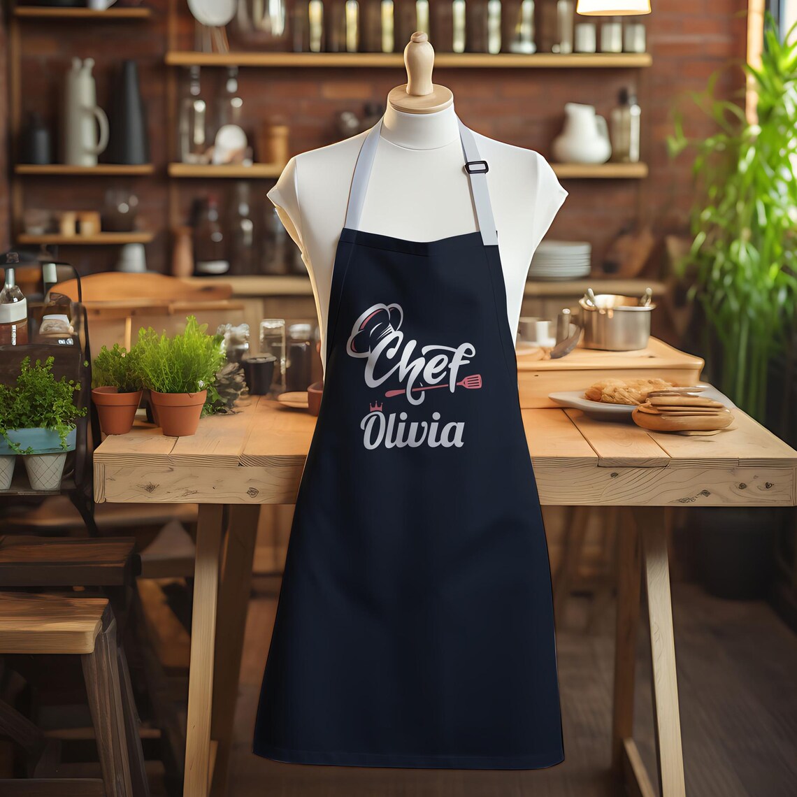 Customized Apron, Personalized Chef Printed Apron, Printed Kitchen ...