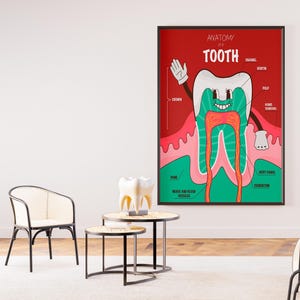 Anatomy of a Tooth Vector Poster for Dentist Eps Svg Png. Education for ...