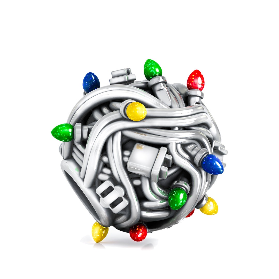 Christmas Tangled String of Lights Bead Charm Multicolored - Etsy