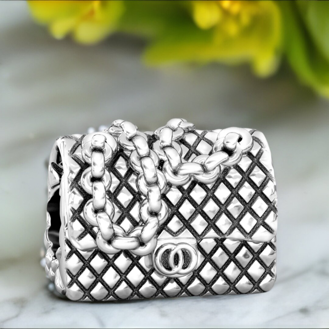 Designer Purse Bead - Quilted Chain Bag - 925 Silver - Fits European ...