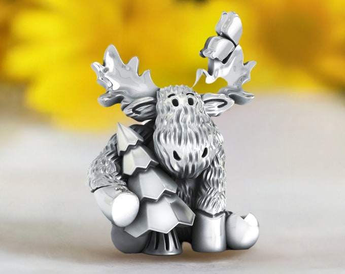 Summer Moose Bead Charm - Butterfly Forest - 925 Sterling Silver - Fits ...