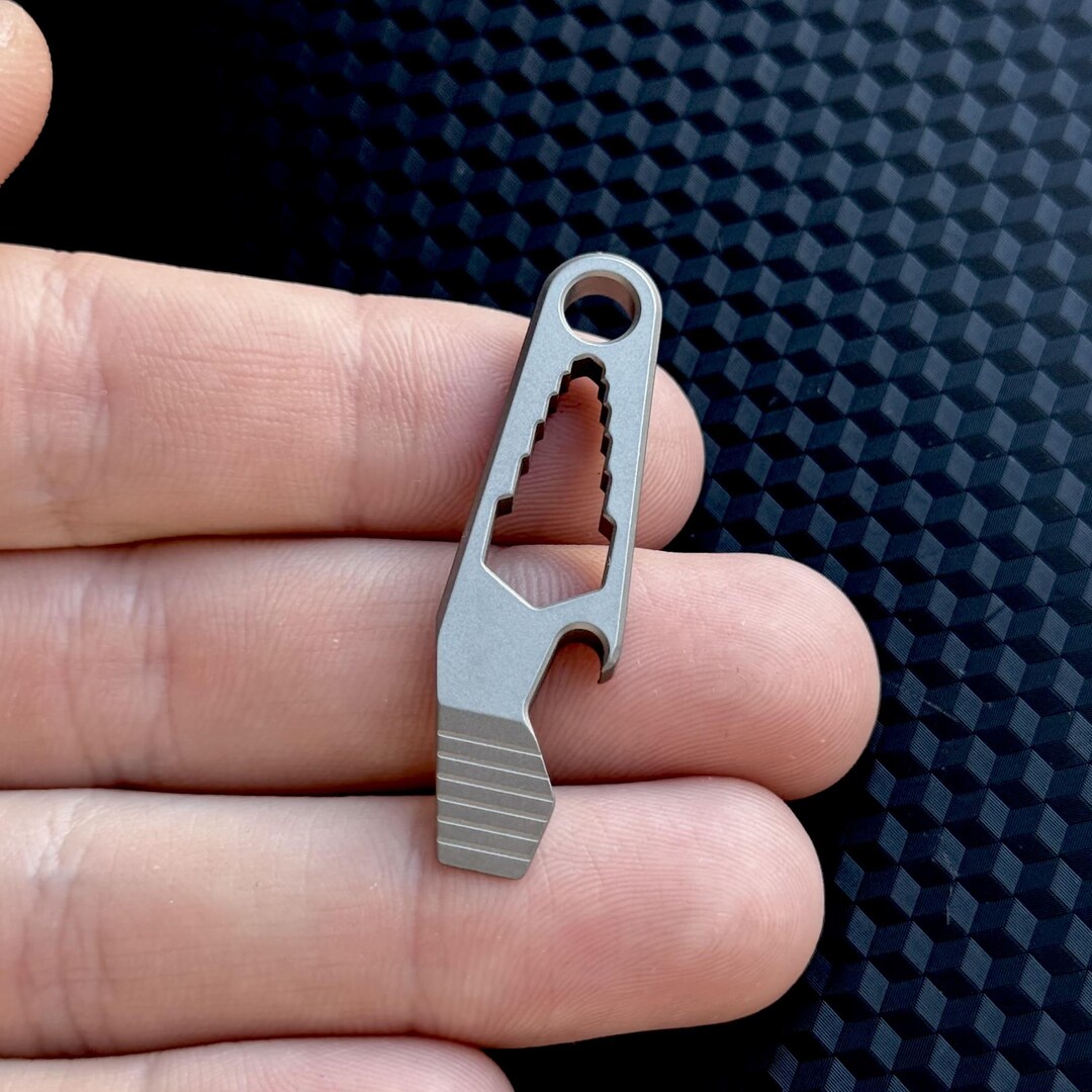Prybar Titanium Mini With Hex Bit Slot, Pocket Tool, EDC Titanium ...