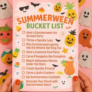 Printable Summerween Bucket List - Etsy
