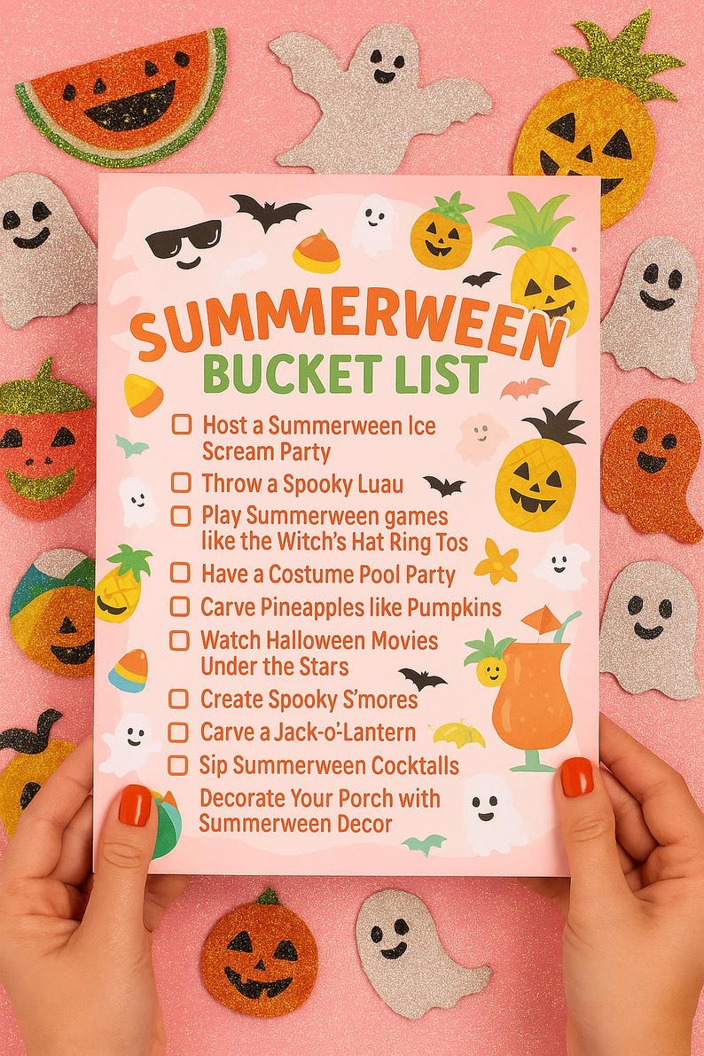 Printable Summerween Bucket List - Etsy