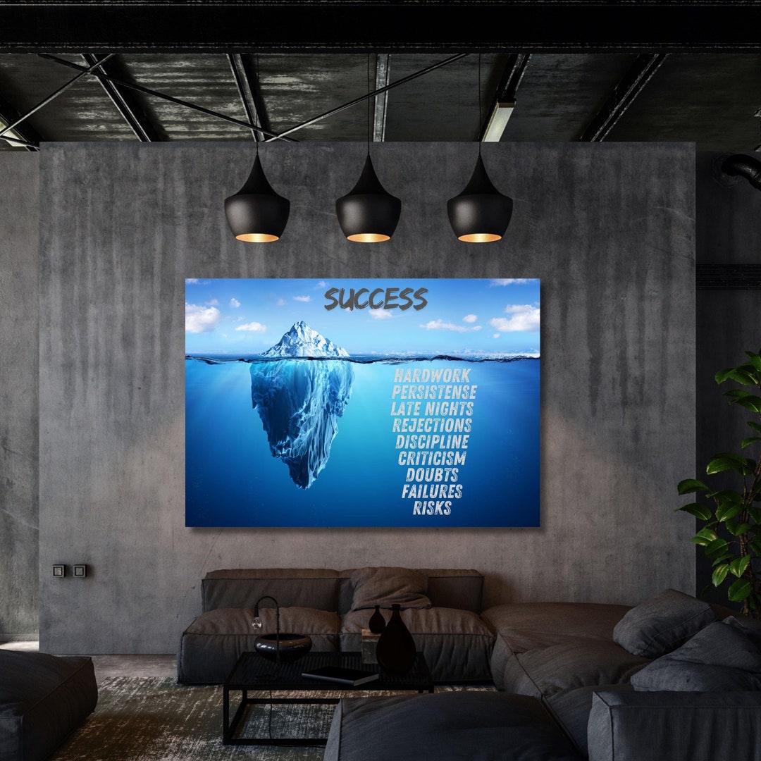 Success Iceberg, Motivational Decor, Motivational Print, Digital ...