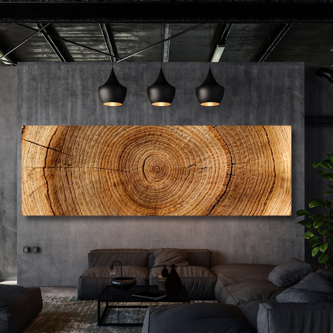 Panoramic Tree Rings Canvas Wall Art Elegant Natural Wall Art Great ...