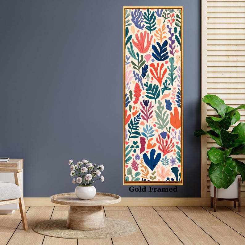 Long Narrow Canvas Wall Art Vertical Nature Print Tall Modern Henri ...