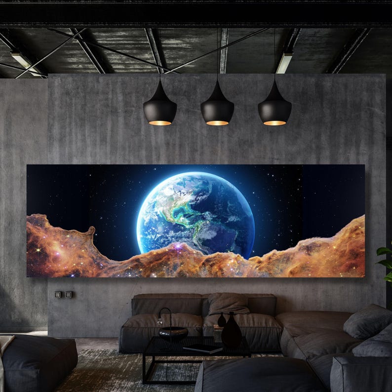 Panoramic James Webb Carina Nebula Canvas Wall Art NASA Images World ...