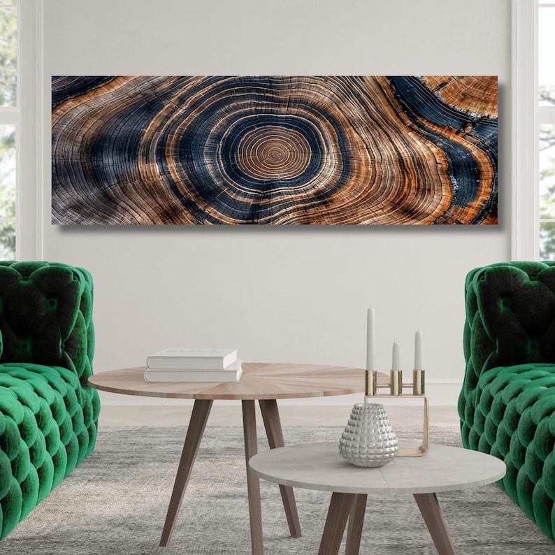 Panoramic Tree Rings Canvas Wall Art Elegant Natural Wall Art Great ...