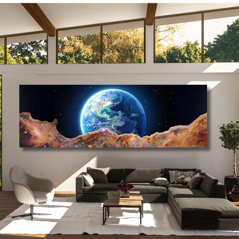 Panoramic James Webb Carina Nebula Canvas Wall Art NASA Images World ...