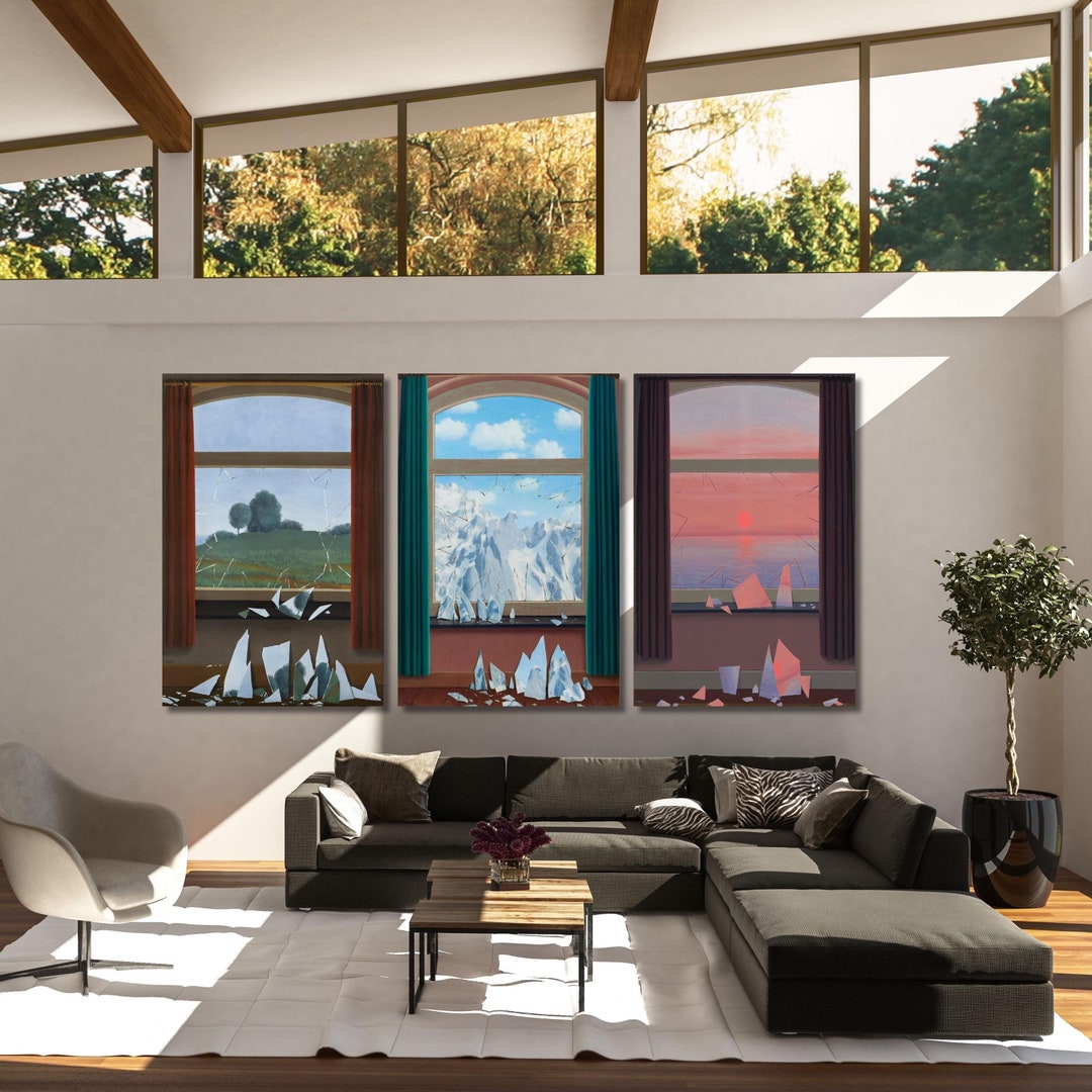 Set of 3 Rene Magritte the World of Images Canvas Wall Art Print, Rene ...