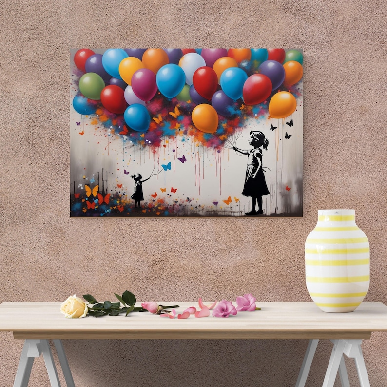 Urban Tree of Life Graffiti Canvas Wall Art – Banksy Style Nature Print ...