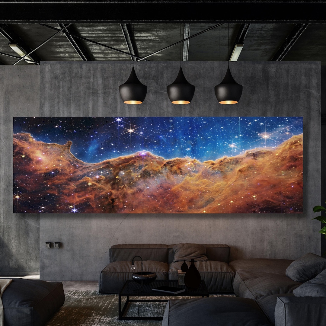 Panoramic Carina Nebula NASA Deep Field Canvas Wall Art Cosmic Cliffs ...