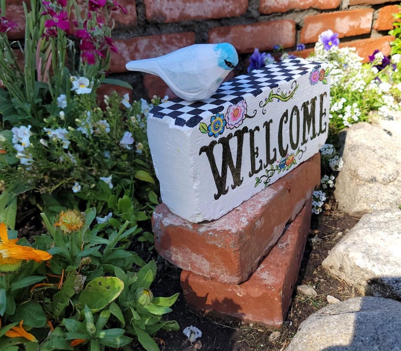 Painted Brick - Welcome - Etsy