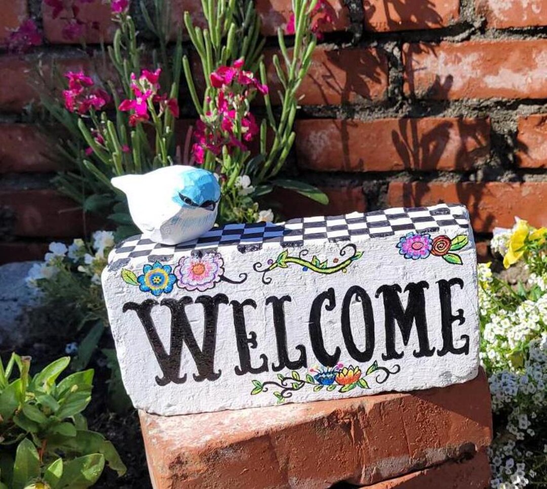 Painted Brick - Welcome - Etsy