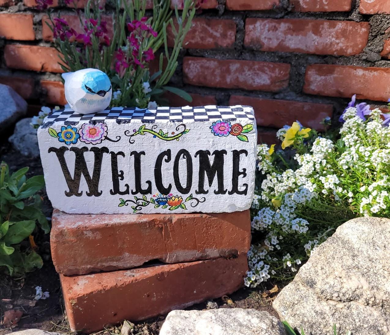 Painted Brick - Welcome - Etsy